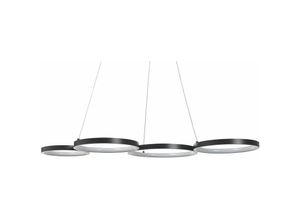 4251682271363 - Beliani - Hängelampe led Schwarz Aluminium 4 Ringe Pendelleuchte für Esszimmer für Schlafzimmer für Wohnzimmer 130 cm - Schwarz