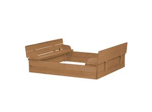 4005317316260 - Sandkasten aufklappbar zu 2 Bänken Massivholz wetterfest teakholzfarben 215x127x1235cm