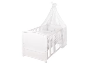 4005317286785 - Komplettbettset Fox & Bunny ca 70 x 140 cm umbaubar weiß inkl Bettwäsche Himmel Nest & Matratze