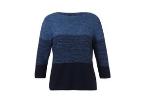 4052481524816 - Große Größen Feinstrickpullover mit Blockstreifen und 3 4-Arm indigo Gr42