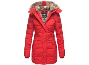 4059072414488 - MARIKOO Damen stylischer Wintermantel Steppmantel mit Kunstpelz-Kapuze Lieblings Jacke