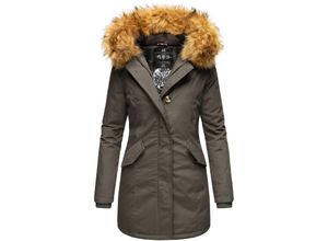 4059072430297 - MARIKOO Damen edler Wintermantel Parka mit Kunstfellkapuze Karmaa Princess