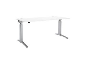 4250510856543 - Genius Schreibtisch PLANOVA ERGOSTYLE elektrisch höhenverstellbar Rechteck C-Fuß B 1800 x T 800 x H 715-1182 mm weiß weißaluminium