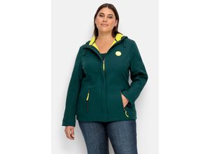 4063136915248 - Große Größen Softshell-Jacke mit Fleece-Innenseite tiefgrün Gr44