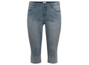 4063134806661 - Große Größen Caprijeans schmal SUSANNE  5-Pocket mit Formbund light blue Denim Gr54