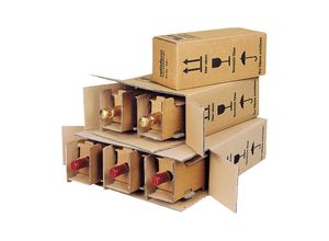 4260069661109 - Flaschenkarton Post DHL UPS für 075 l bis 1 l-Flaschen VE 20 Stk Innenmaße 134 x 134 x 321 mm für 1 Flasche ab 10 VE ratioform