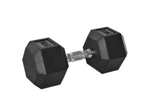 4251774988025 - Gummihantel 20 kg sechseckig schwarz Fitness Workout Krafttraining zuhause Yoga