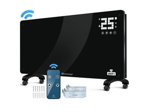 4255598302982 - KESSER® Glaskonvektor Glasheizung Elektroheizkörper APP WiFi Funktion Inkl Fernbedienung Elektroheizung Stand- oder ? Wand Heizung Heizkörper ?Touchscreen ? LCD-Display ? Timer 2500 Watt