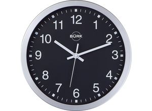 4030275000203 - Wanduhr aus ABS-Kunststoff silber Ø 300 mm Zifferblatt schwarz Quarzuhrwerk ab 3 Stk kaiserkraft