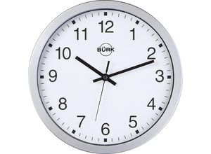 4030275000227 - Wanduhr aus ABS-Kunststoff silber Ø 300 mm Zifferblatt weiß Quarzuhrwerk ab 3 Stk kaiserkraft