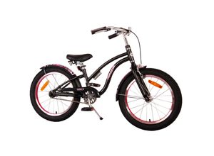 4066708730737 - TPFSports Miracle Cruiser Kinderfahrrad - Mädchen - 18 Zoll - Rücktritt + Handbremse - Mattschwarz