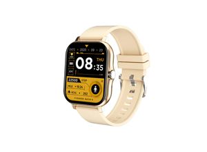 4066708405420 - TPFNet Smart Watch   Fitness Tracker IP67 - Silikon Armband - Android & IOS - Gold