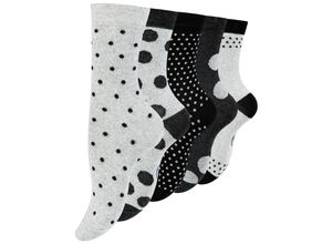 4251742104839 - Paolo Renzo® Damen Baumwoll Socken gepunktet 10 Paar - Größe 39 42