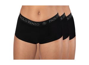 4251742105836 - Paolo Renzo® Damen Baumwoll Panty SPORT LINE 3 Paar - Größe XL - Schwarz