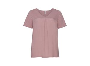 4063135432654 - Große Größen Shirt im Materialmix in A-Linie hellmauve Gr44 46