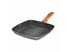 4020728183409 - Grillpfanne STONELINE Back to Nature Pfannen Gr Höhe 40 cm grau (anthrazit) Grillpfanne Grillpfannen Pfanne Ø 28 cm 2 Ausgüsse Induktion