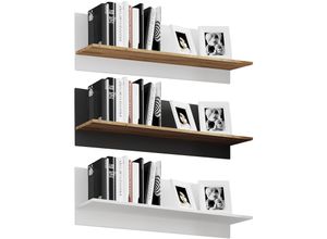 4051814435171 - Holzregal hängend platzsparendes Regal Maße H 30 x B 102 x T 20 cm Elegantes Regal hängend Aufbewahrungsregal Bücherregal Wandboard - Usilo