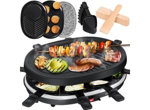 4260692715323 - KESSER® Raclette Grill - Tischgrill Partygrill Elektrogrill für 8 Personen  8 Pfannen und Holzspatel