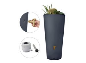 4023122264736 - VASO 2in1 Regenspeicher 220 L graphite grey inkl Anschlussset und Auslaufhahn