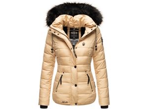 4059072444034 - NAVAHOO Damen Modische Winterjacke Steppjacke mit Kunstpelz Kapuze Zuckerbiene