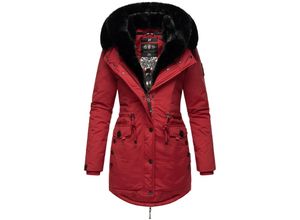 4059072754843 - NAVAHOO Damen Wintermantel Winterparka Gefüttert mit 2 Kunstpelz-Kapuzen Sweety Deluxe