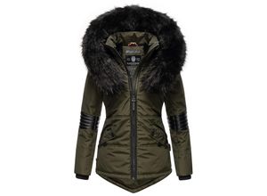 4059072829374 - NAVAHOO Damen Winterjacke edle Steppjacke mit Schwarzem Kunstpelzkragen Nirvana