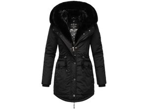 4059072754980 - NAVAHOO Damen Wintermantel Winterparka Gefüttert mit 2 Kunstpelz-Kapuzen Sweety Deluxe