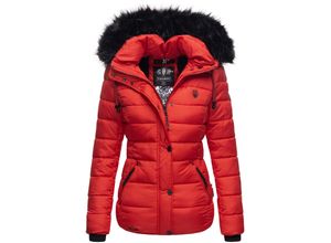 4059072419056 - NAVAHOO Damen Modische Winterjacke Steppjacke mit Kunstpelz Kapuze Zuckerbiene