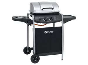 4011964031579 - tepro Garten Fremont Grillwagen Gas-Grill 2 Brenner Schwarz Silber