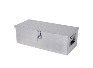 4250871291182 - Werkzeugkasten abschließbar silber 76 x 33 x 25 cm (LxBxH) Transportkiste Gerätekasten Werkzeugkoffer Box