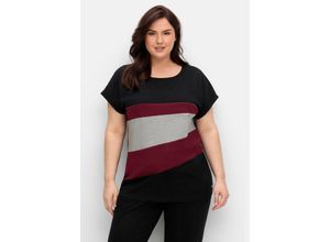 4063136887989 - Große Größen Oversized-Shirt in Colourblocking-Optik schwarz Gr48 50