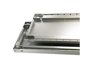 4004514294777 - Schulte Lagertechnik Fachbodenregal-Stecksystem MULTIplus 250 Grundregal Längenriegel 2500x1000x500 mm 6 Böden lichtgrau