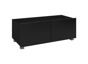 4066075078913 - Lomadox - Wohnzimmer tv Lowboard mit 2 Türen stehend oder hängend in schwarz Hochglanz CAIRNS-132 b h t ca 100 37 43 cm - schwarz