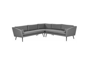 4255664826053 - Garten-Ecksofa Grau Stoffbezug L-förmig 5-Sitzer Modulsofa Modern Garten Terrasse Wohnzimmer Möbel Wohnecke Wohnlandschaft Sitzecke Sitzmöbel - Grau