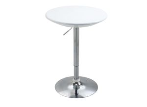 4251774918275 - Bartisch Ständer und Tellerfuß aus Metall Bewegliche 360-Grad-Tischplatte Weiß Ø61 x 76-97 cm Barmöbel Baraustattung Bar-Tisch Tisch Partytisch