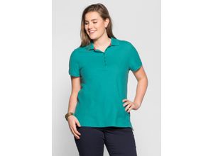 8941101201281 - Große Größen Poloshirt mit kurzem Arm in Piqué-Qualität karibiktürkis Gr48 50