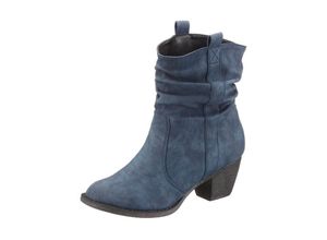 1234284684369 - Große Größen Cowboy Stiefelette blau Gr36