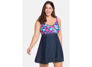 4063136085293 - Große Größen Tankini-Oberteil in ausgestellter Longform blau-pink Gr40D