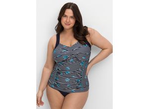 4063136737932 - Große Größen Gestreiftes Tankini-Top mit Shaping-Einsatz marine gestreift Gr40F