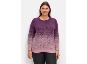 4063136960514 - Große Größen Pullover im Jacquardstrick mit Farbverlauf aubergine gemustert Gr50