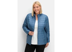 4063136951734 - Große Größen Leicht wattierte Steppjacke mit Stehkragen jeansblau Gr56