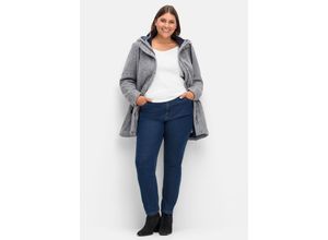 4063136956197 - Große Größen Gerade Jeans im extrahohen Paperbag-Schnitt dark blue Denim Gr50