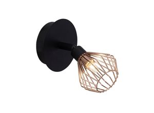 4004353240324 - BRILLIANT Lampe Dalma Wandspot schwarz kupfer 1x QT14 G9 33W geeignet für Stiftsockellampen (nicht enthalten) Kopf schwenkbar - schwarz