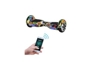 4056551041838 - W1 Hoverboard für Erwachsene und Kinder 65 Zoll Self-Balance Bluetooth App 700 Watt LEDs (Blau Graffiti)