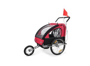 4260196241045 - Fahrradanhänger 2in1 Jogger - in Rot Schwarz - Silver Frame