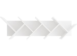 4029494125811 - Wandregal Büchen 2 Regale Gr B H T 1275 cm x 385 cm x 255 cm 7 St offene Fächer weiß Hängeregale