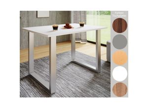 4051814403033 - Premium Esszimmertisch Esstisch Tisch Xona U Silber (Farbe Grau 140 x 80 cm)