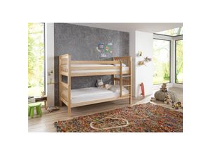 4250468504855 - - Etagenbett Kick mit 2 Liegeflächen 90 x 200 cm Buche massiv natur lackiert