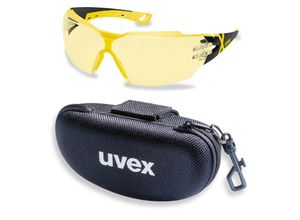 4250887729457 - - Schutzbrille pheos cx2 9198285 schwarz   gelb   amber mit UV-Schutz im Set inkl Brillenetui - leichte und sportliche Sicherheitsbrille