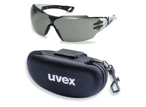 4250887729464 - UVEX Schutzbrille pheos cx2 9198237 weiß   schwarz mit UV-Schutz im Set inkl Brillenetui - leichte und sportliche Sicherheitsbrille